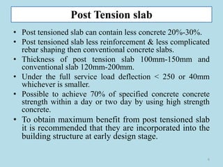 Construction of post tension slab | PDF