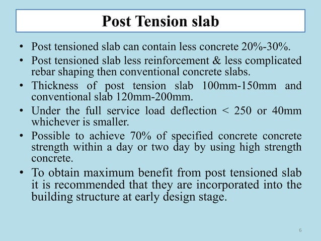 Construction of post tension slab | PDF