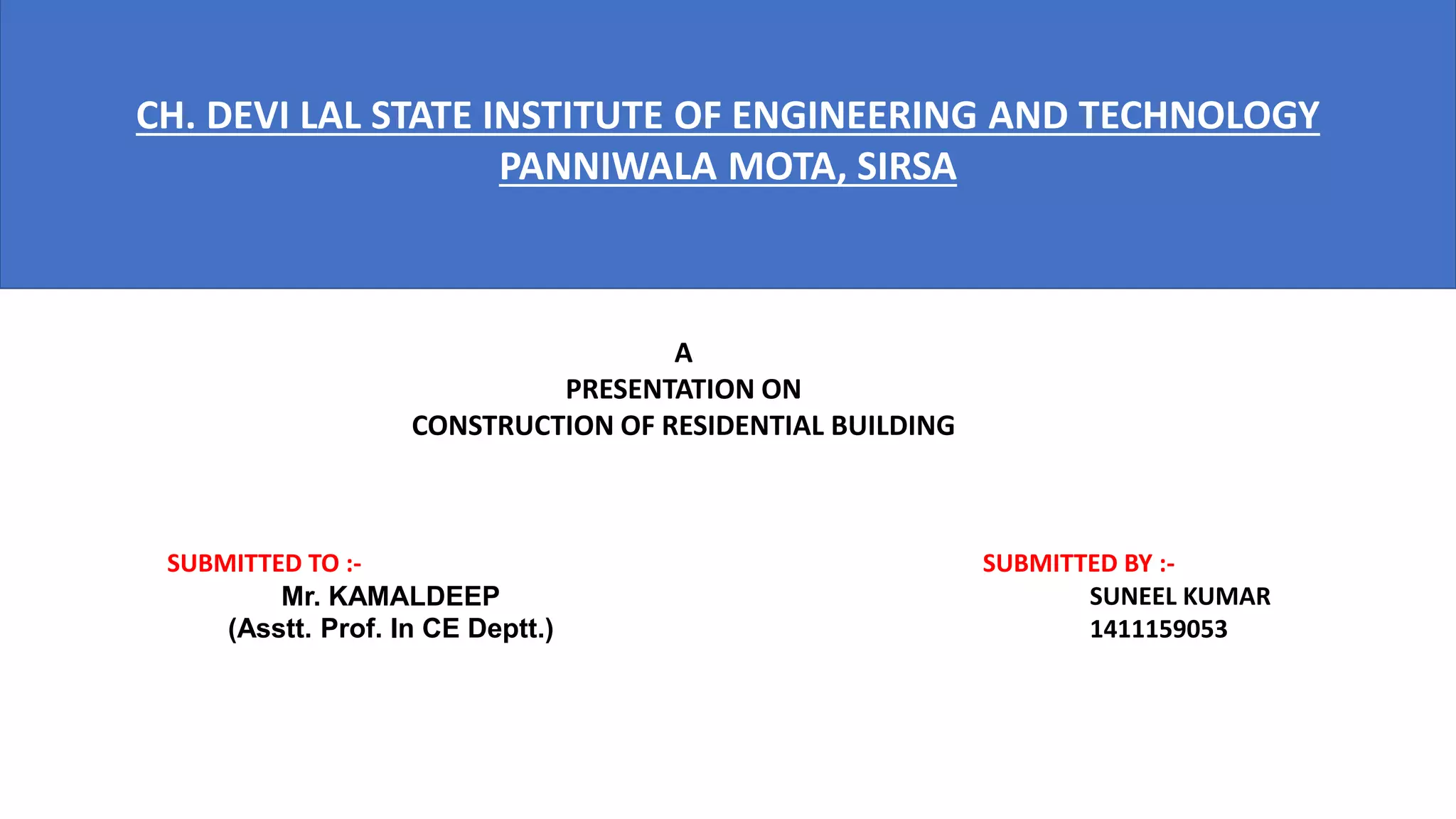 Residential Building PPT | PPTX