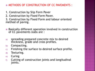 Construction of rigid pavement | PDF