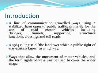 Construction of roads presentations | PPTX
