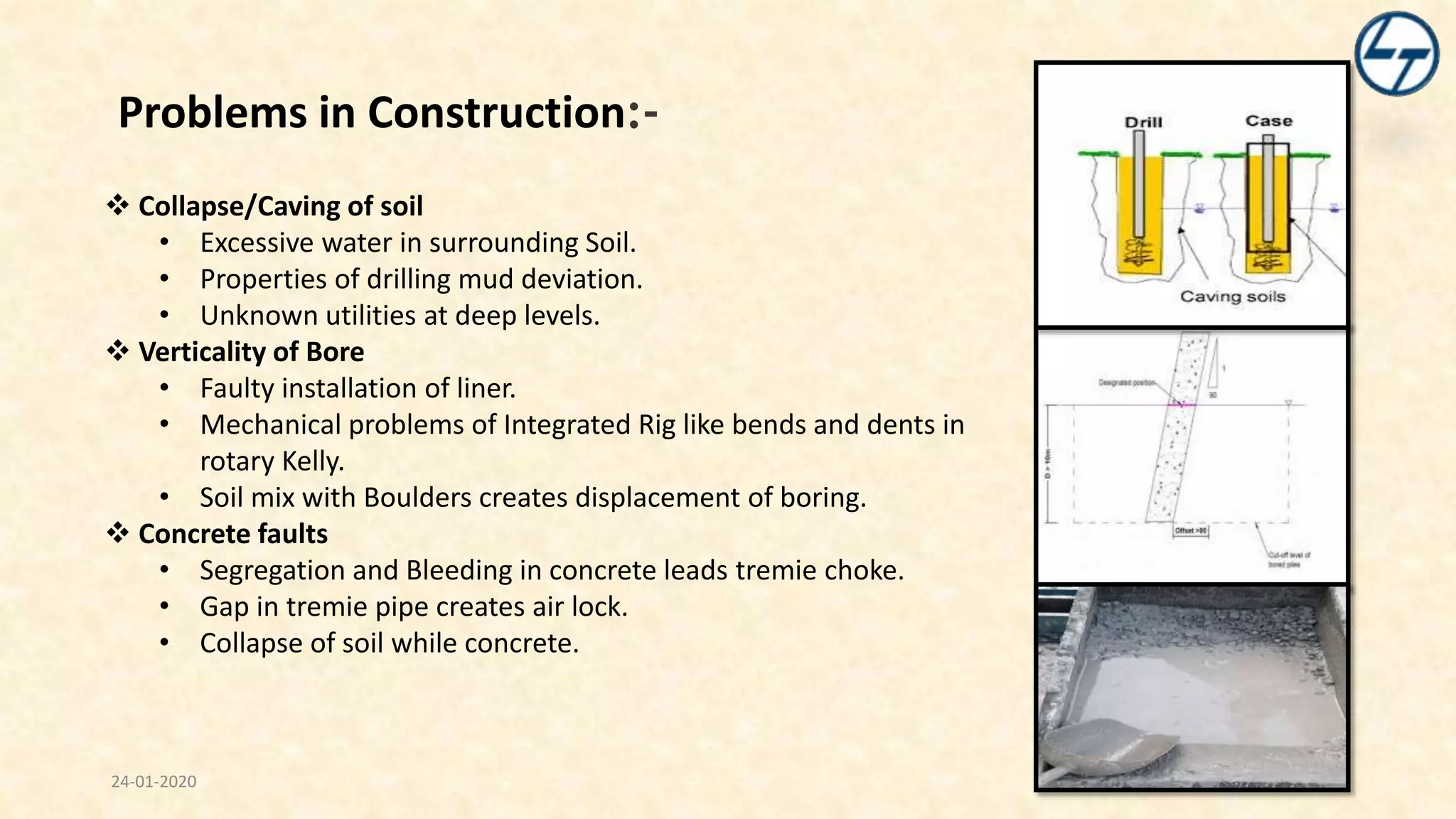 Construction of secant piles presentation | PPTX