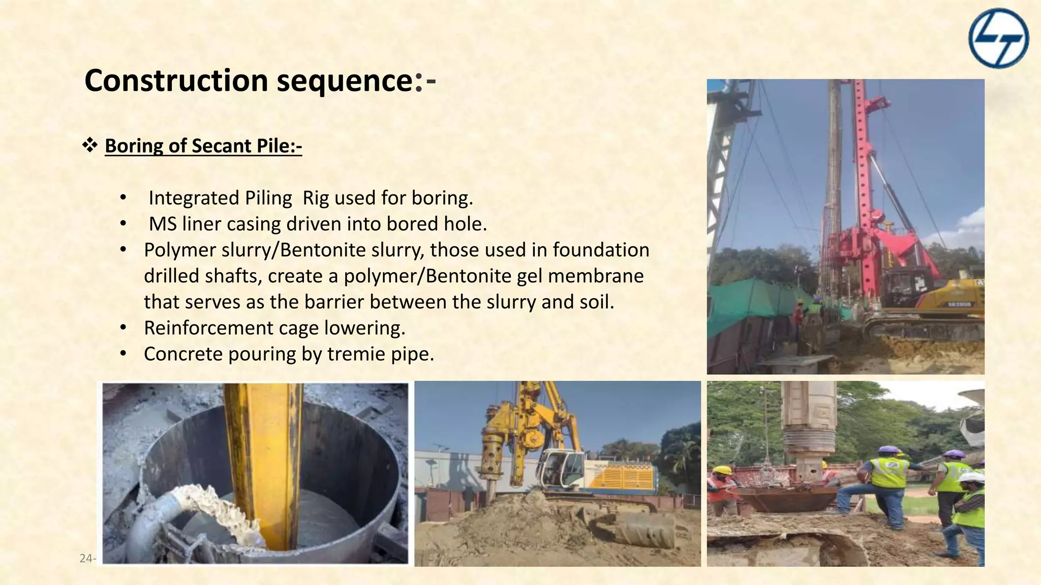 Construction of secant piles presentation | PPTX