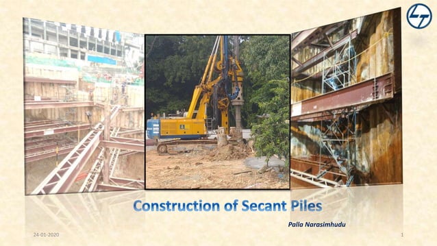 Construction of secant piles presentation | PPTX | Civil Engineering ...
