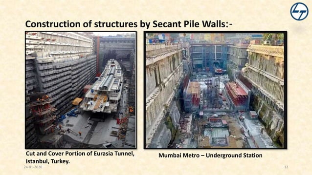 Construction of secant piles presentation | PPTX | Civil Engineering ...