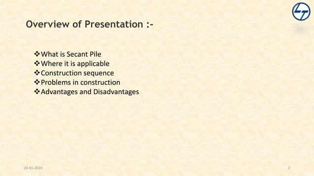 Construction of secant piles presentation | PPTX | Civil Engineering ...