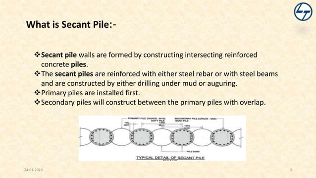 Construction of secant piles presentation | PPTX | Civil Engineering ...