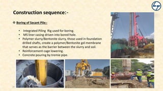 Construction of secant piles presentation | PPTX
