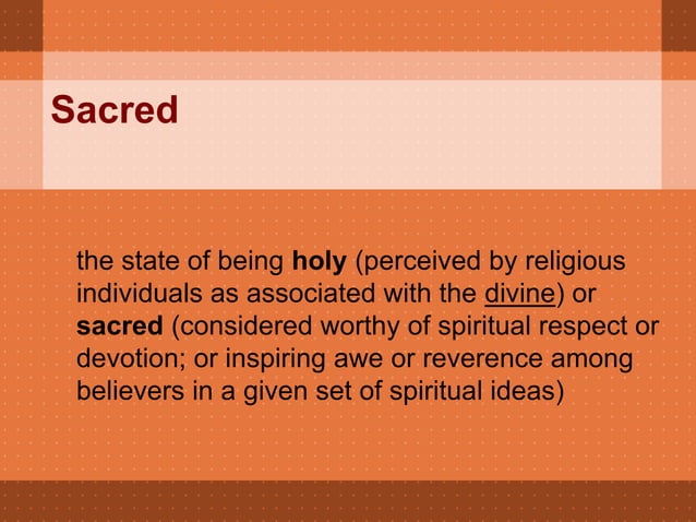 Construction of Secular and Sacred Religion | PPT
