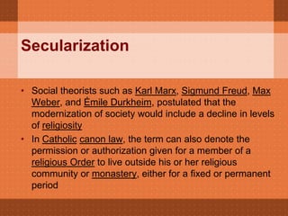 Construction of Secular and Sacred Religion | PPTX