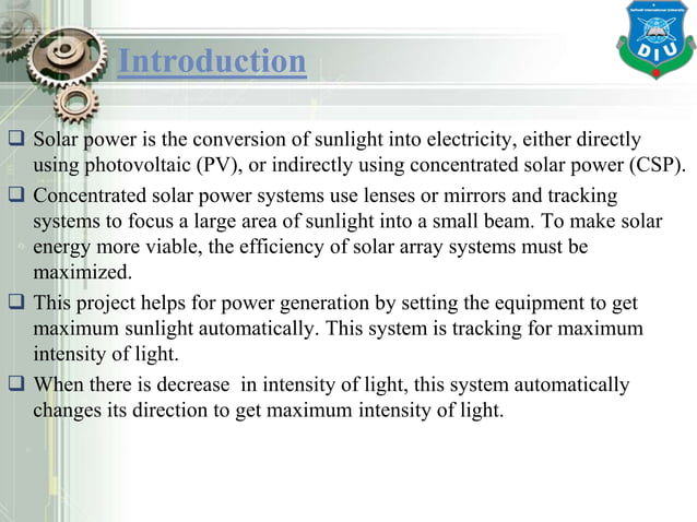 Solar Tracker With 1 Axis | PPT