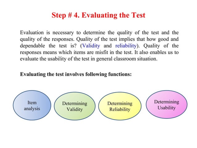 Construction of Test | PPTX | Standardized Testing | Educational Assessment