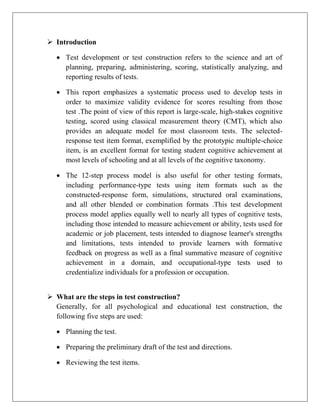 CONSTRUCTION OF TEST IN MANAGEMENT .docx