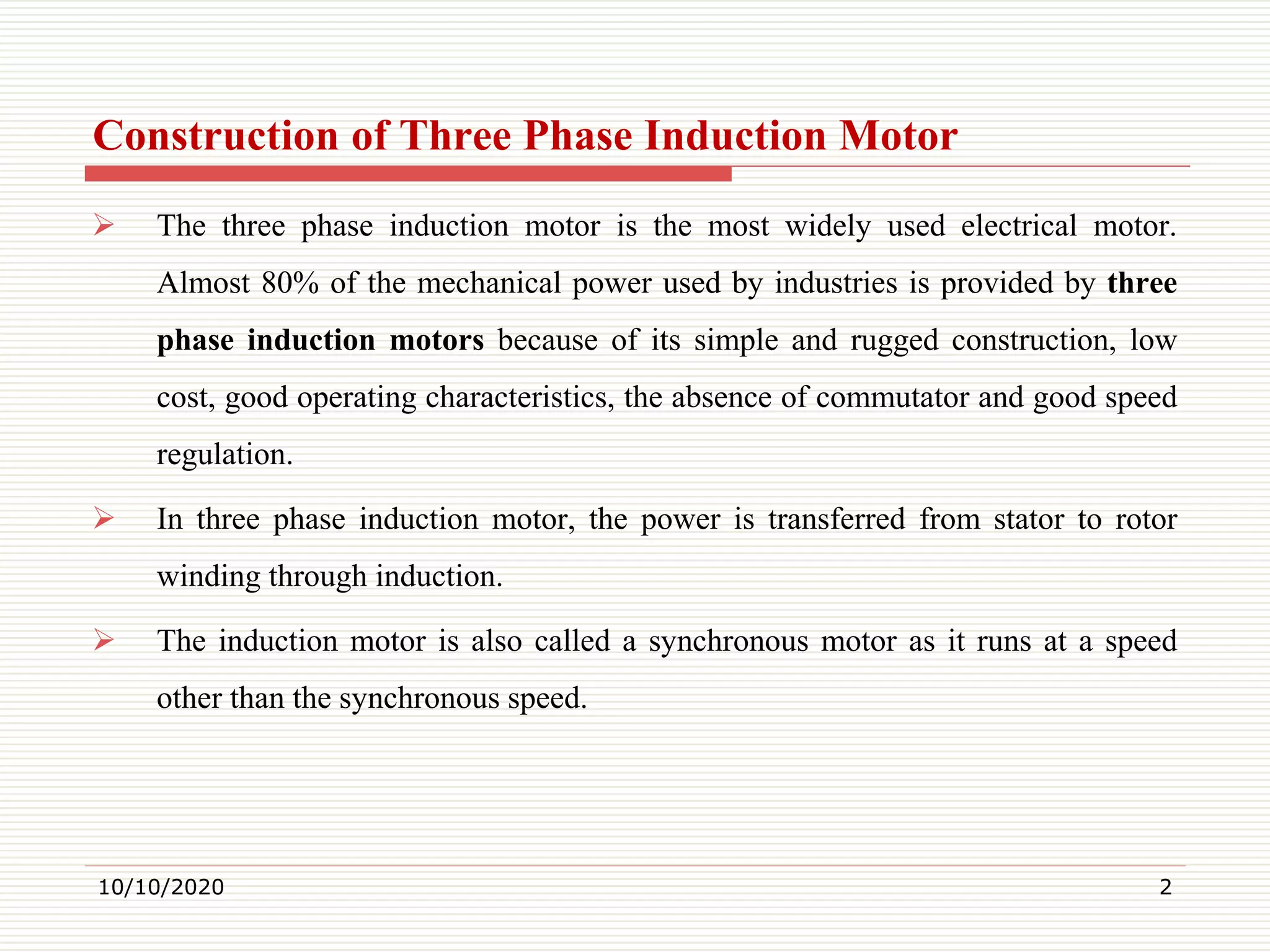 Construction Of Three Phase Induction Motor Ppt