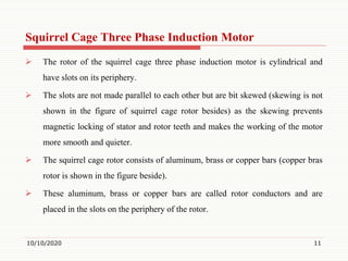 Construction of three phase induction motor | PDF