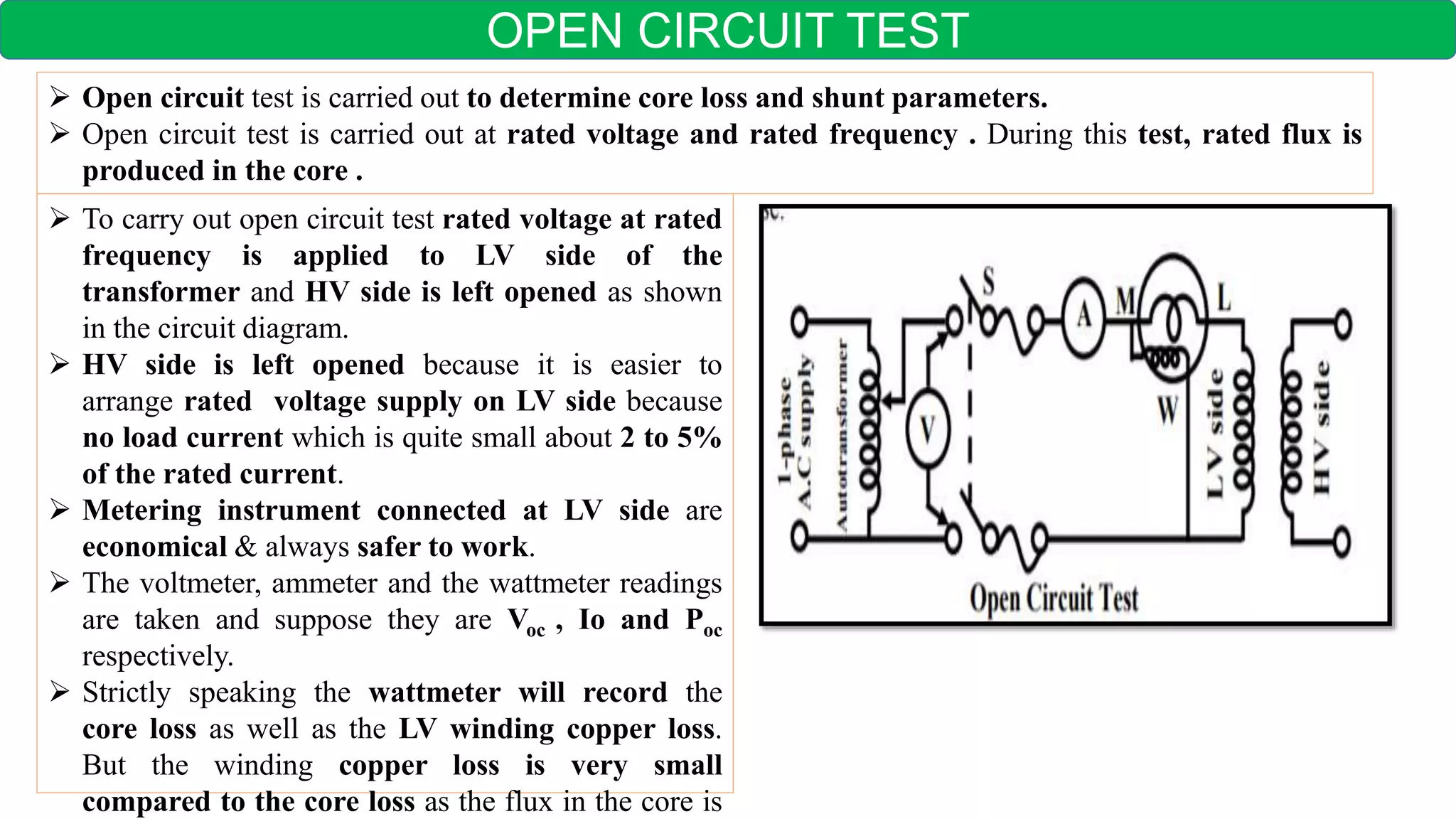 OPEN CIRCUIT AND SHORT CIRCUIT TEST OF SINGLE PHASE TRANSFORMER|DAY7 ...