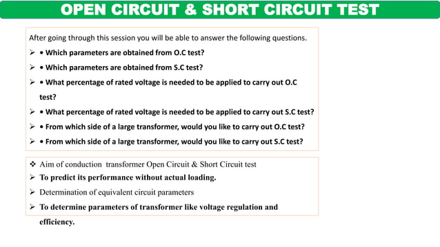 OPEN CIRCUIT AND SHORT CIRCUIT TEST OF SINGLE PHASE TRANSFORMER|DAY7 ...