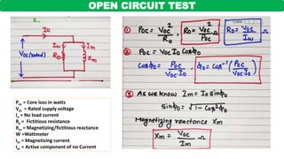 OPEN CIRCUIT AND SHORT CIRCUIT TEST OF SINGLE PHASE TRANSFORMER|DAY7 ...