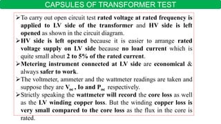 OPEN CIRCUIT AND SHORT CIRCUIT TEST OF SINGLE PHASE TRANSFORMER|DAY7 ...