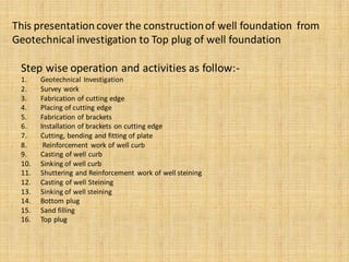 Construction of well foundation | PDF