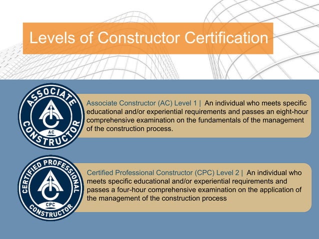 Constructor Certification - Benefits to Project Owners | PPT