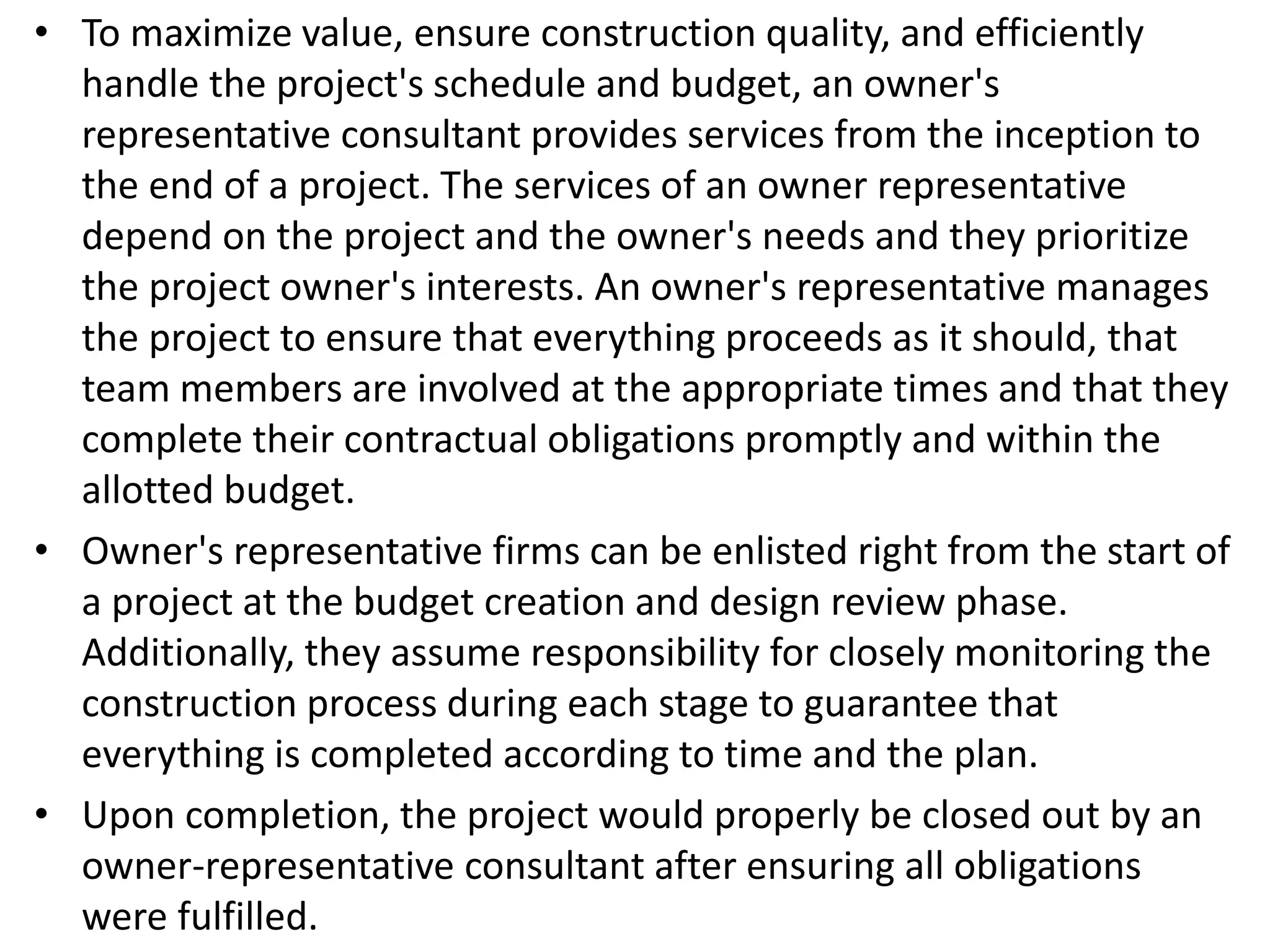 construction owners rep companies | PPTX