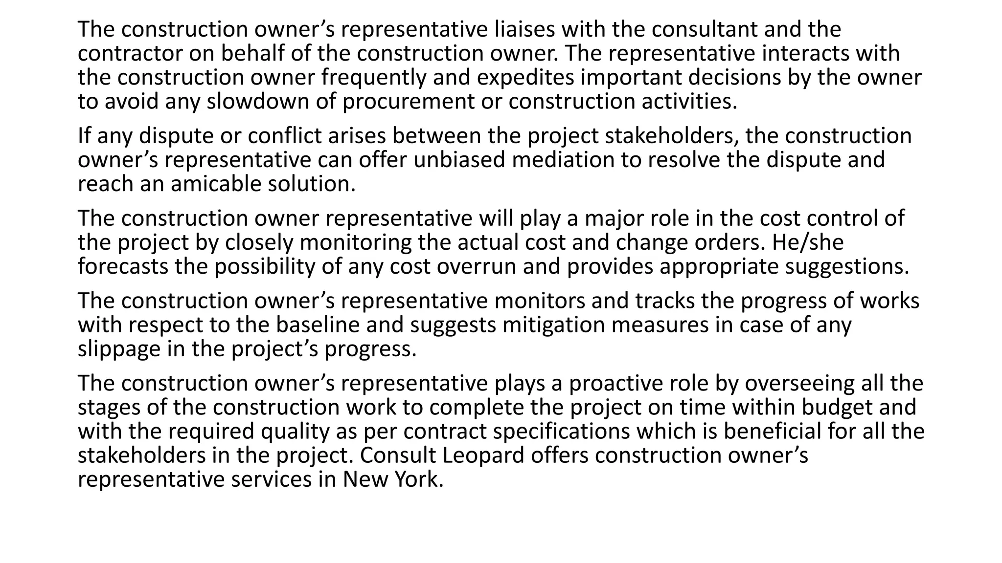 construction owners rep companies | PPTX