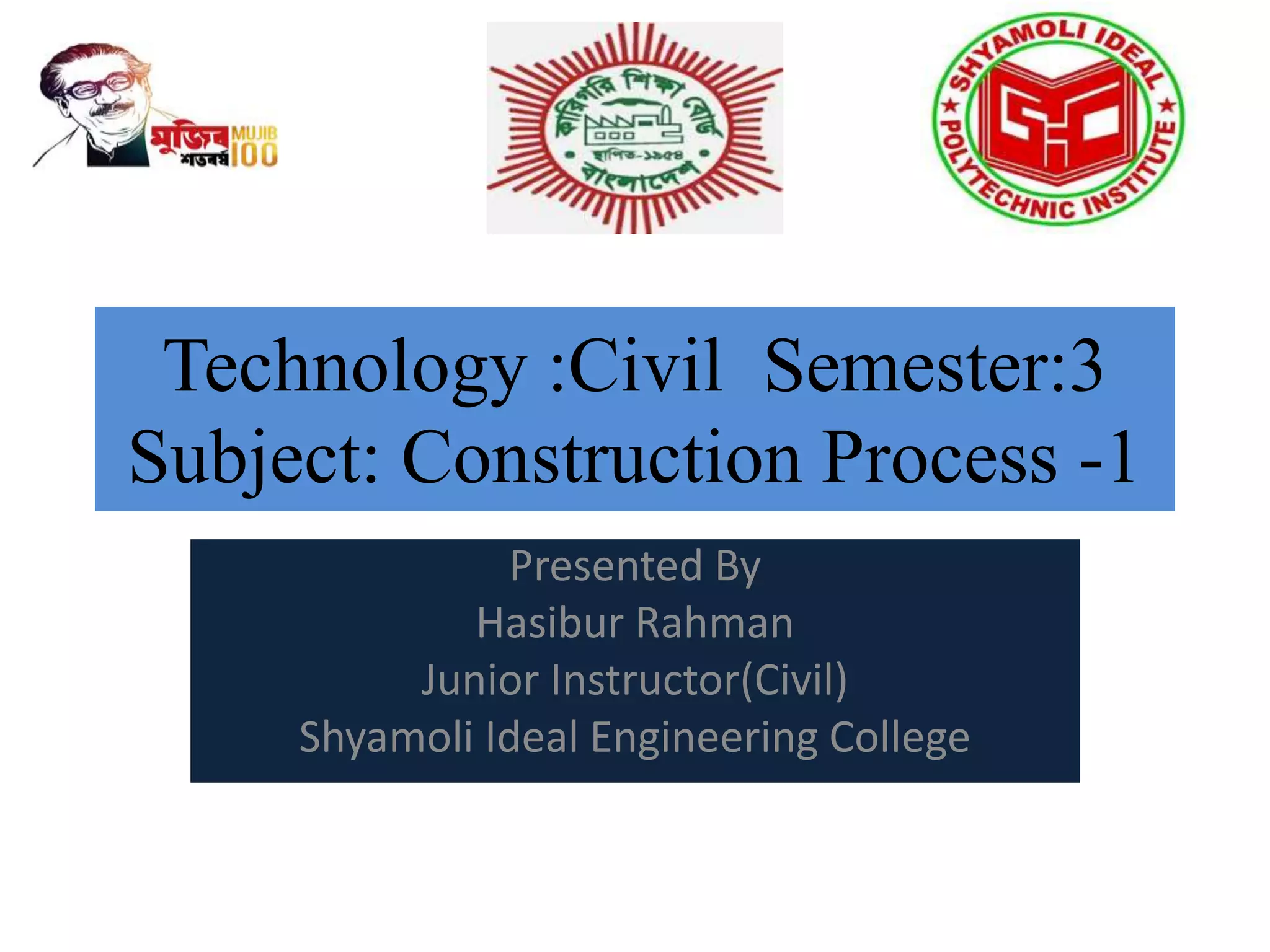 Construction process 1 lec-1 | PPTX