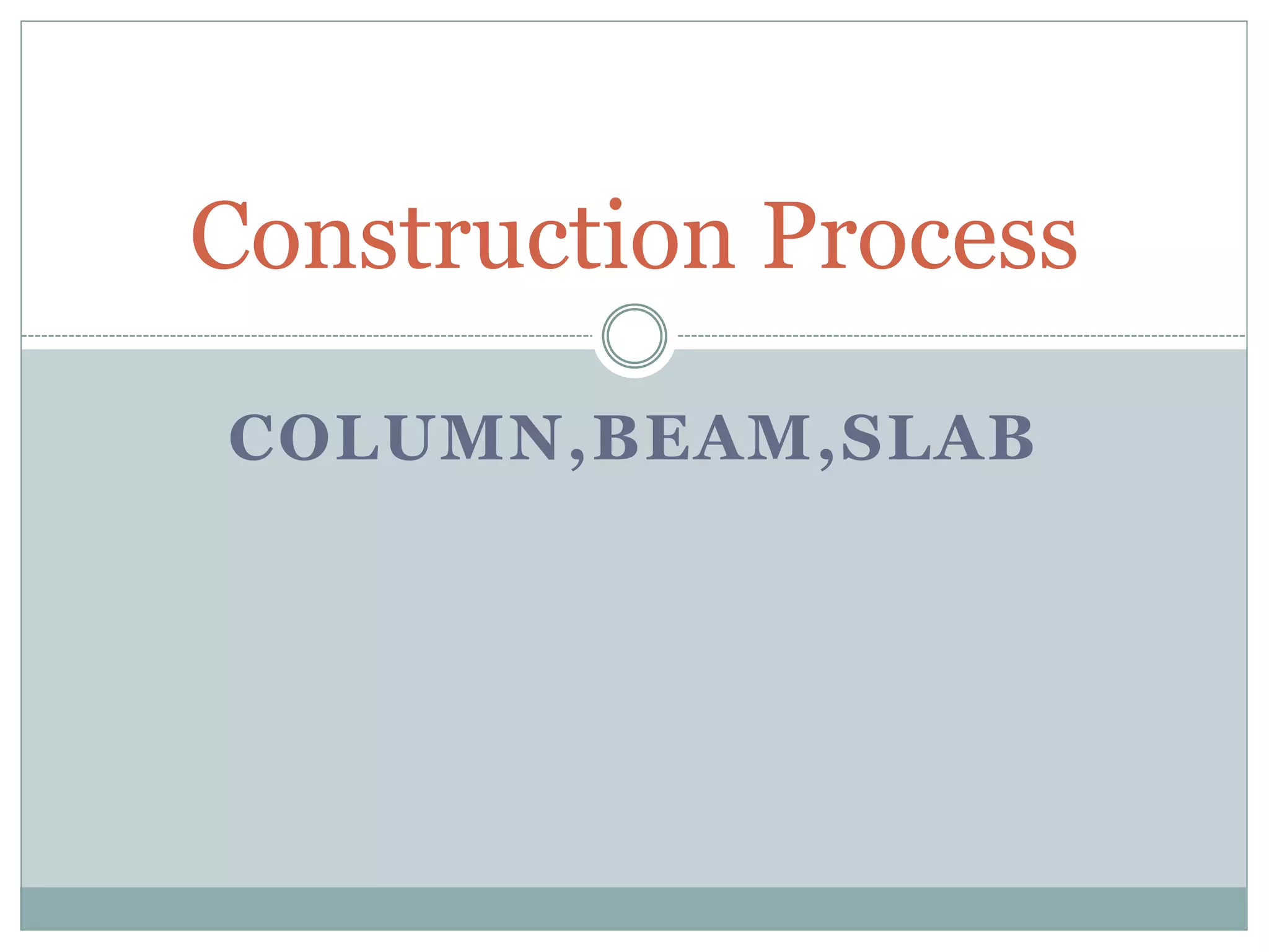 Construction process''column,beam,slab'' | PPTX