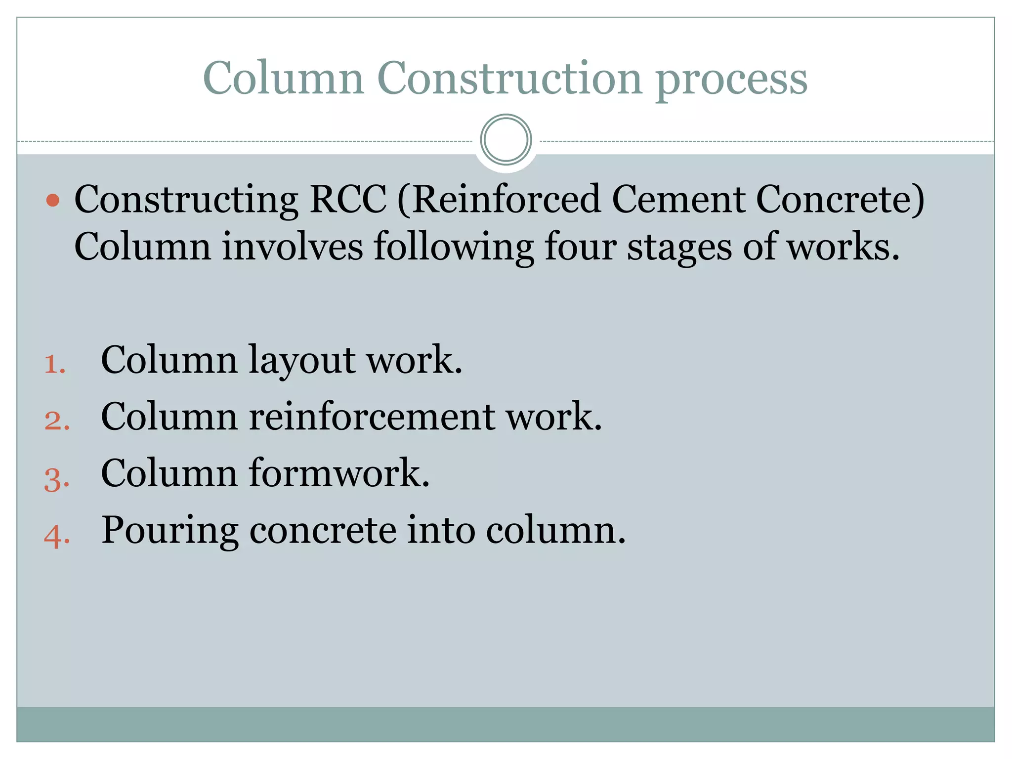Construction process''column,beam,slab'' | PPTX