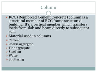 Construction process''column,beam,slab'' | PPTX