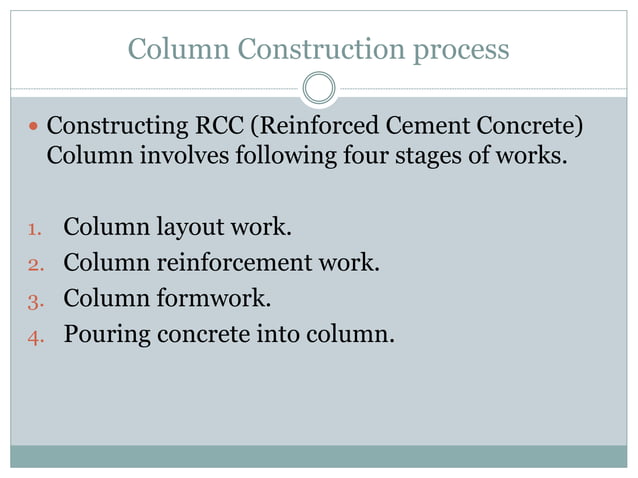 Construction process''column,beam,slab'' | PPTX | Civil Engineering ...
