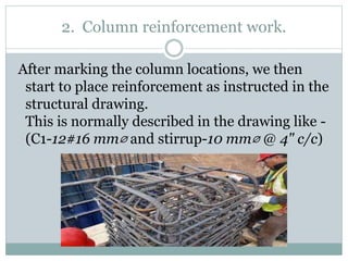 Construction process''column,beam,slab'' | PPTX
