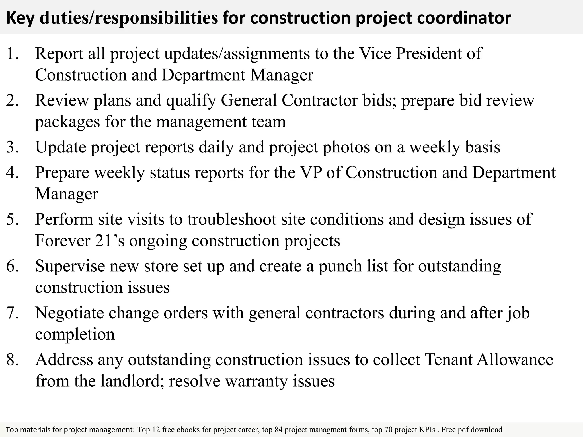 Construction project coordinator | PPT