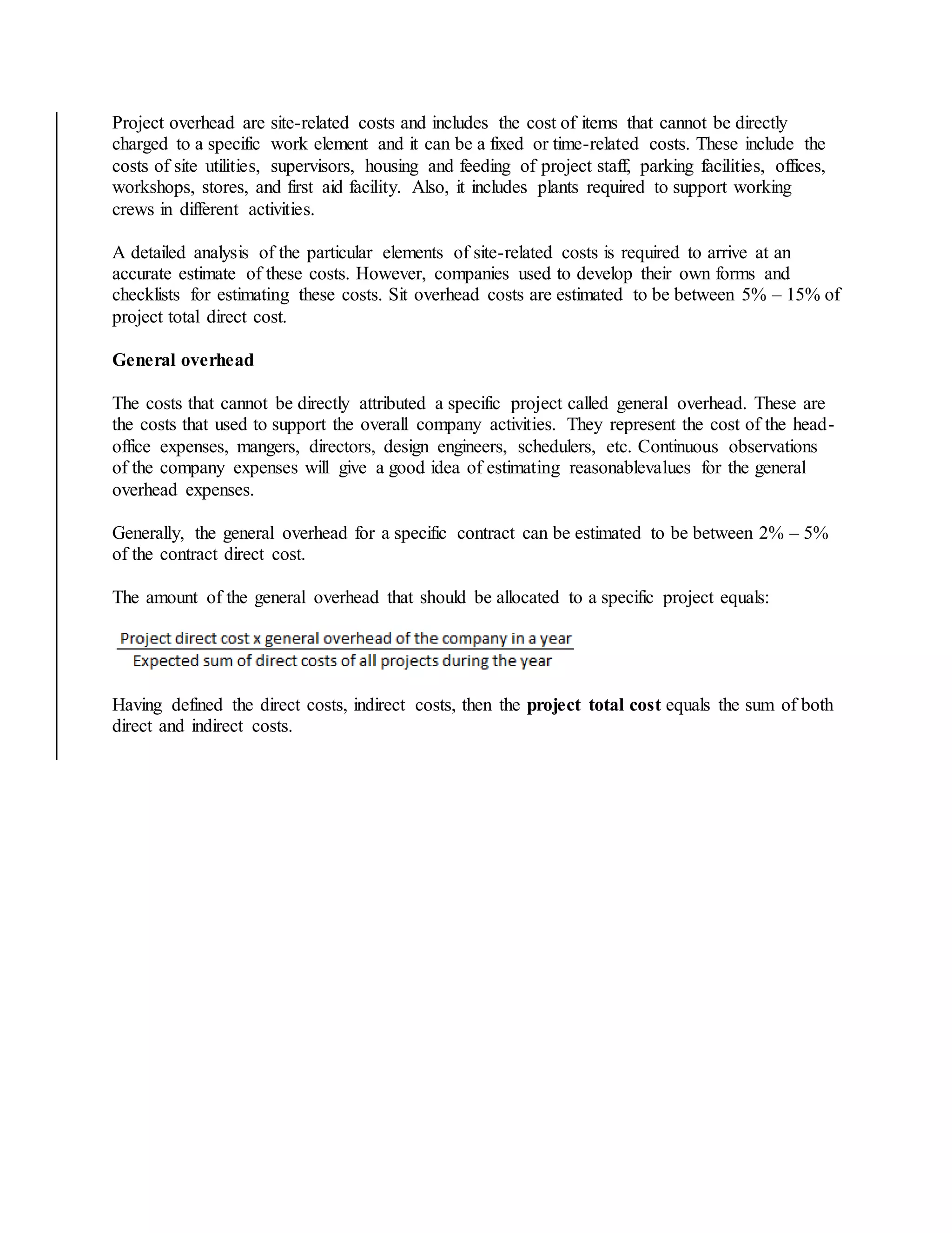 Construction project costs | DOCX