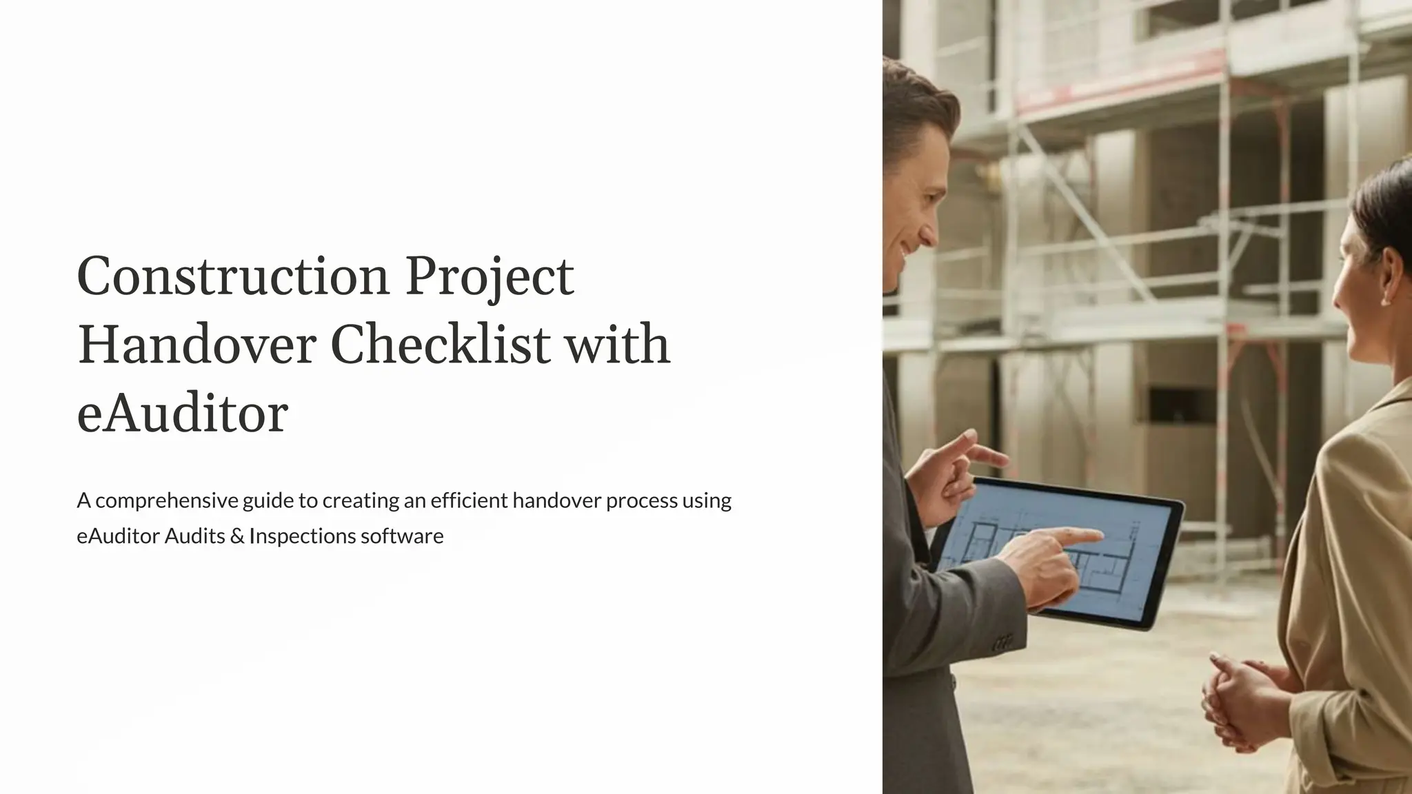 Construction Project Handover Checklist with eAuditor Audits & Inspections | PDF