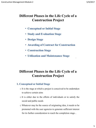 Construction project management - Life cycle of a construction project ...