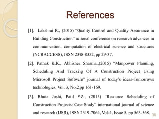 Construction project scheduling and quality control | PPT