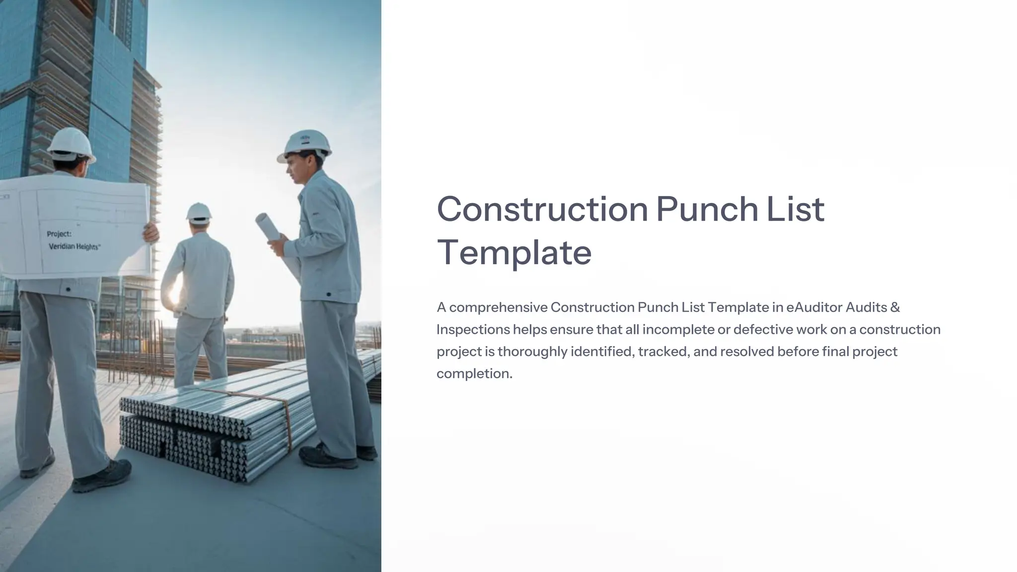 Construction Punch List Template with eAuditor Audits & Inspections | PDF