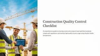 Construction Quality Control Checklist with eAuditor Audits & Inspections | PDF