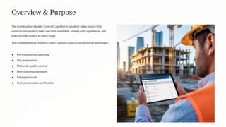 Construction Quality Control Checklist with eAuditor Audits & Inspections | PDF