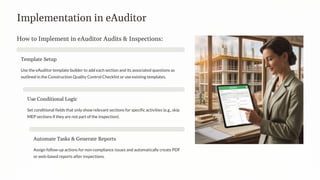 Construction Quality Control Checklist with eAuditor Audits & Inspections | PDF