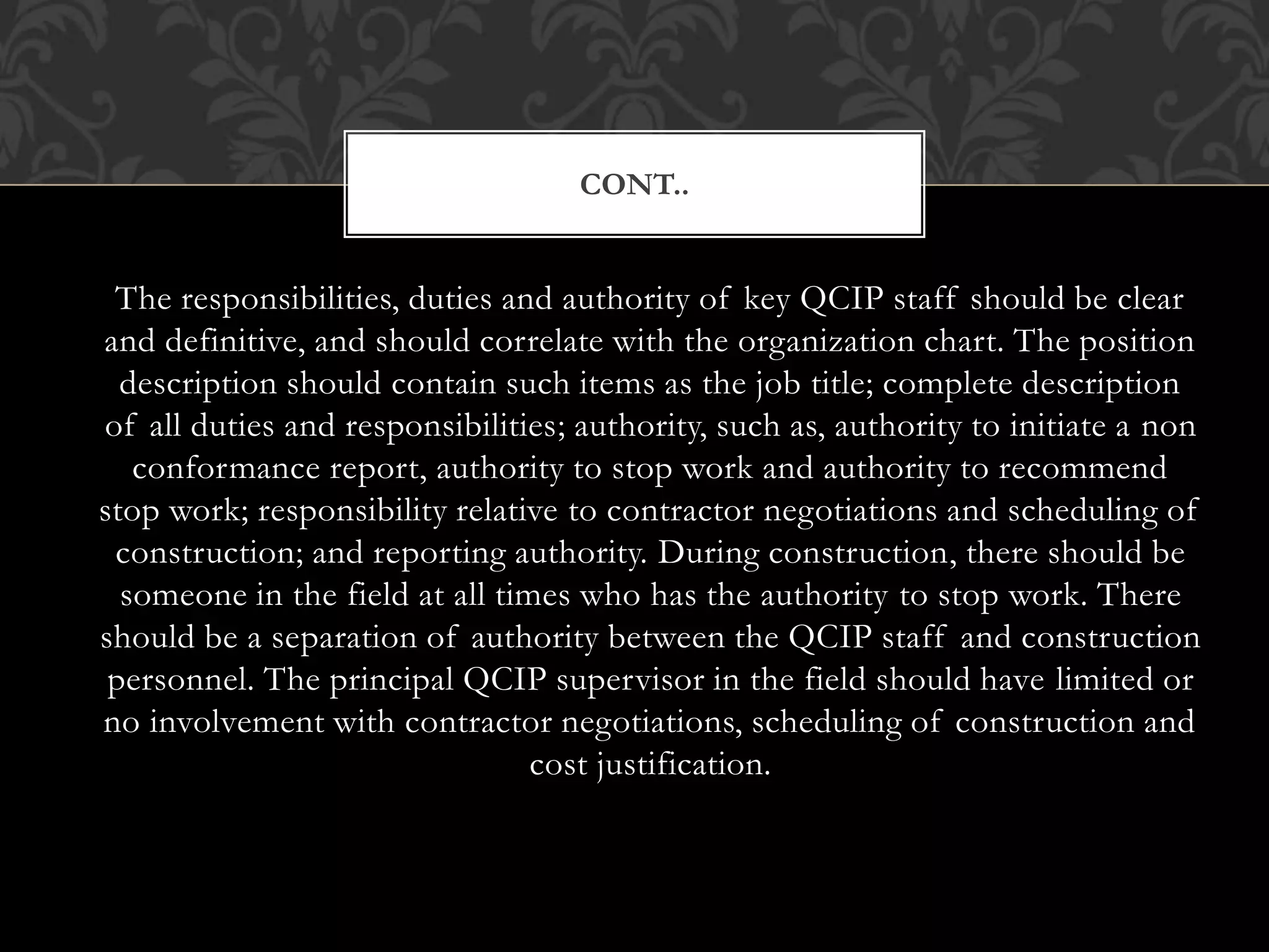 Construction quality control inspection program (qcip) | PPTX