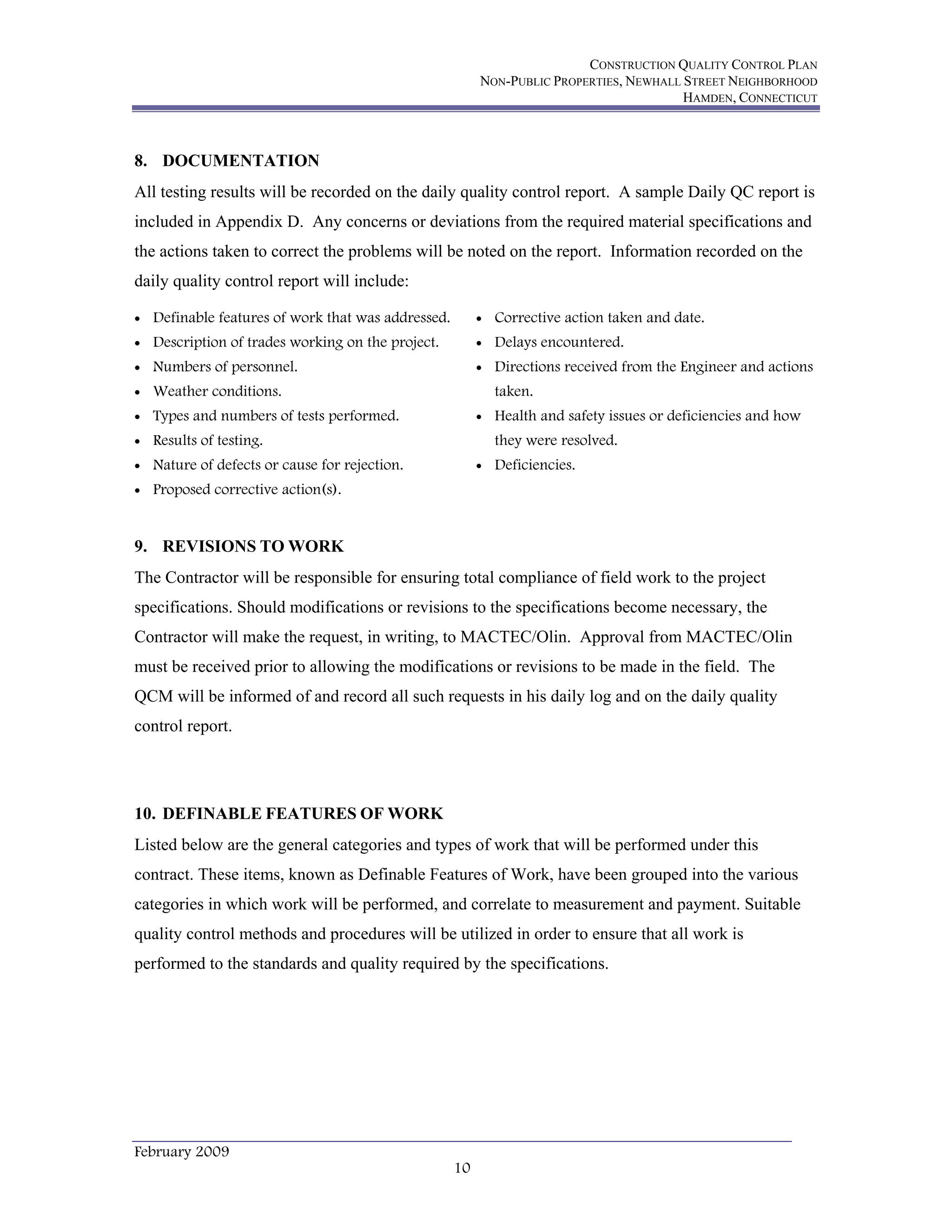 Construction quality control plan draft rev0 27_feb09 | PDF