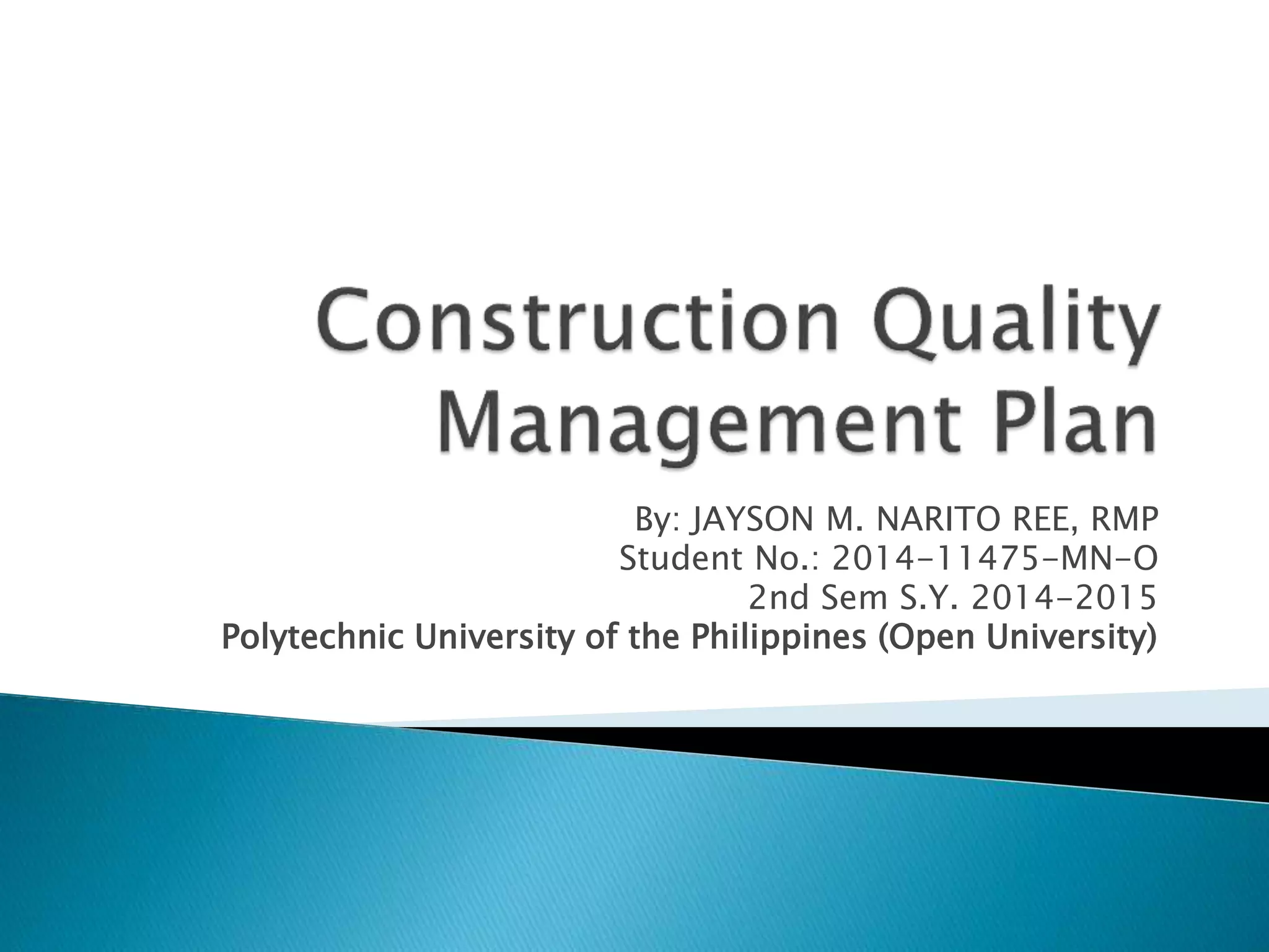 Quality Management Plan | PPT