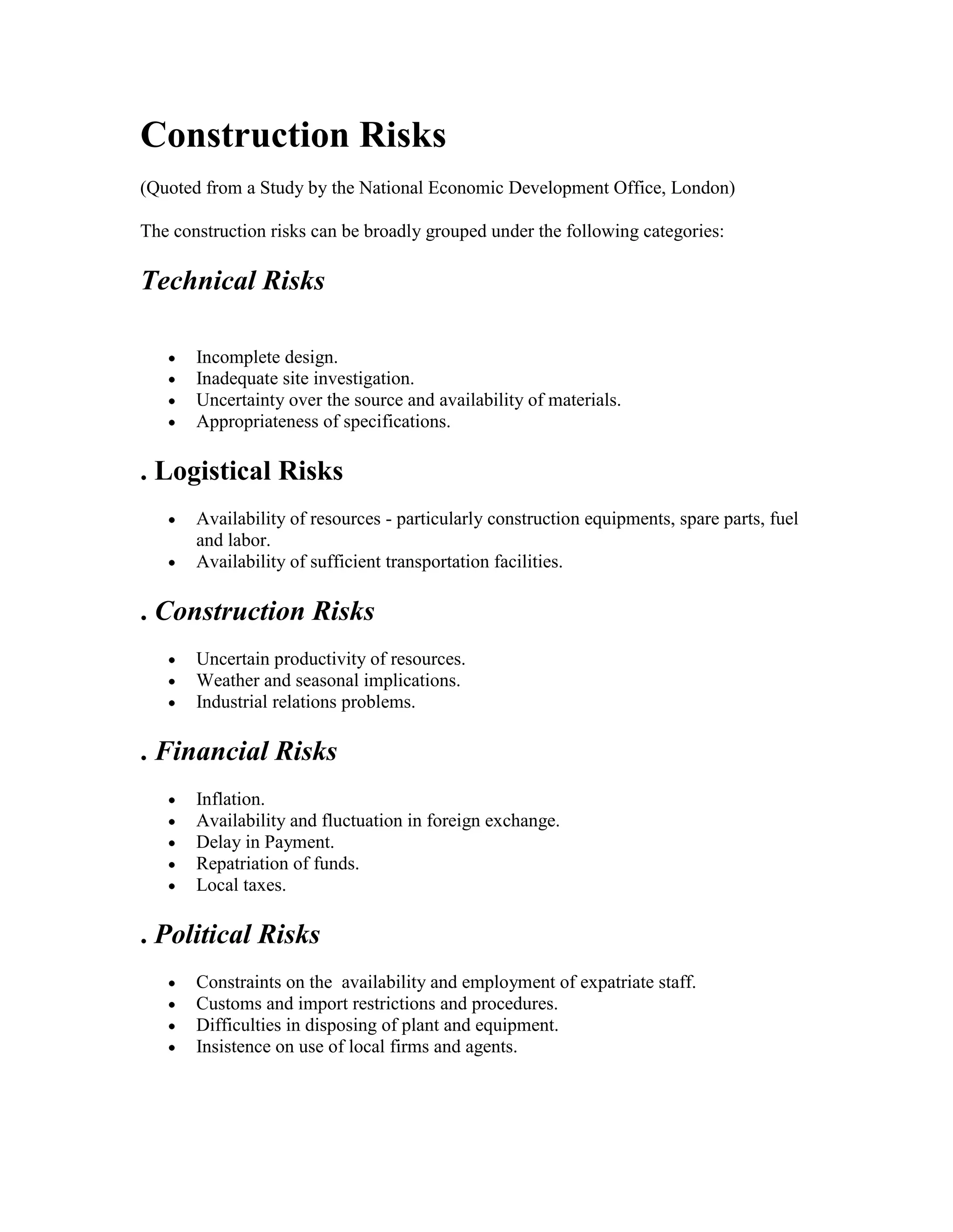 Construction risks type | DOCX