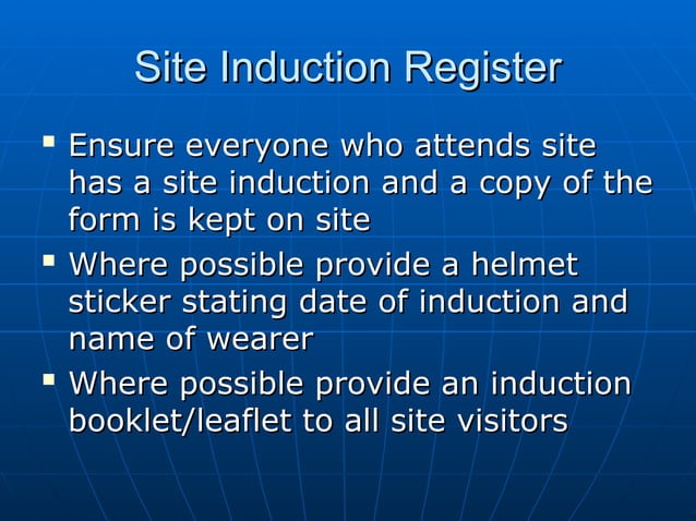 Construction Site Health and safety Induction.ppt | Injuries | Diseases ...