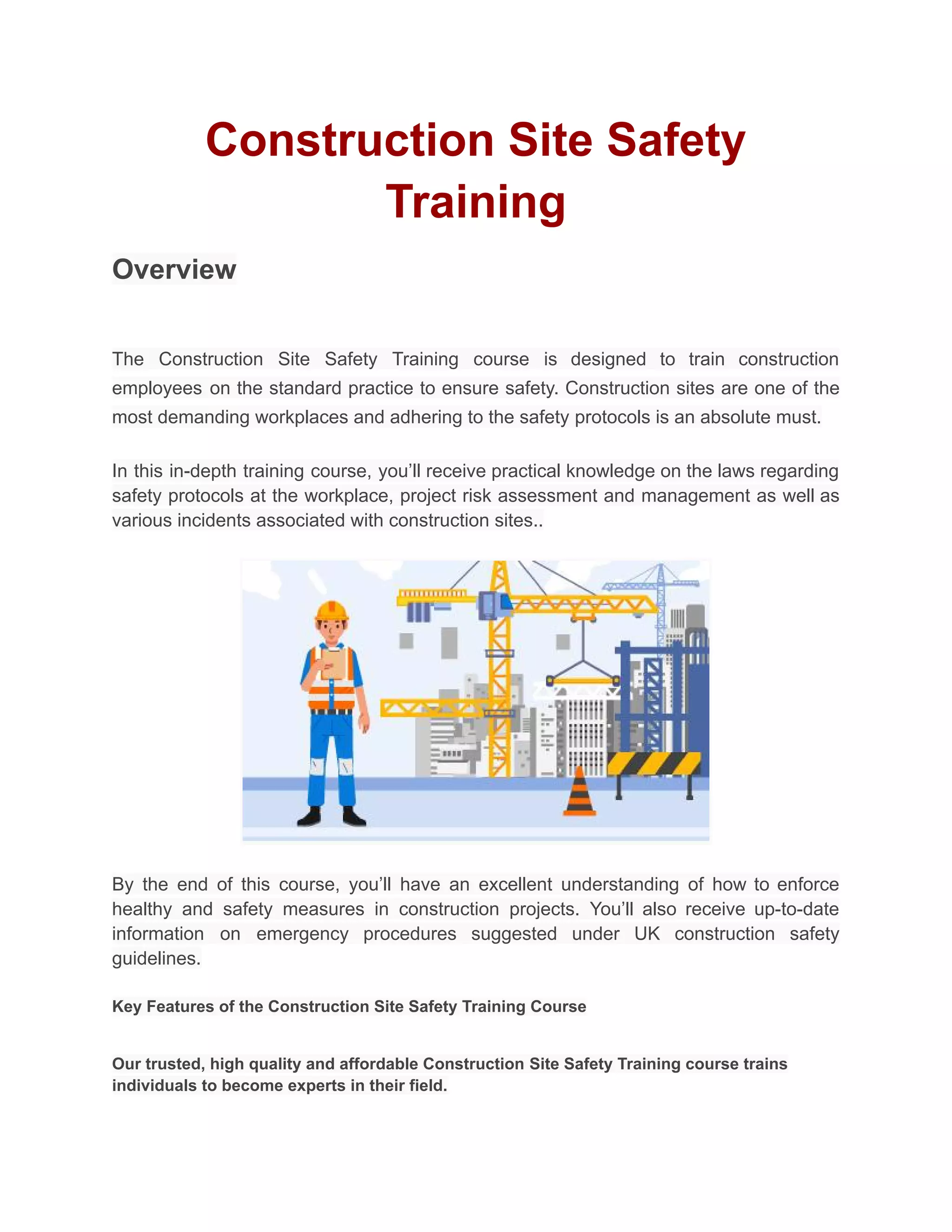 Construction site safety training | PDF