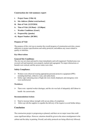 Construction site visit summary report.docx vills 14.pdf
