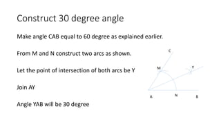 Constructions of basic angles | PPTX